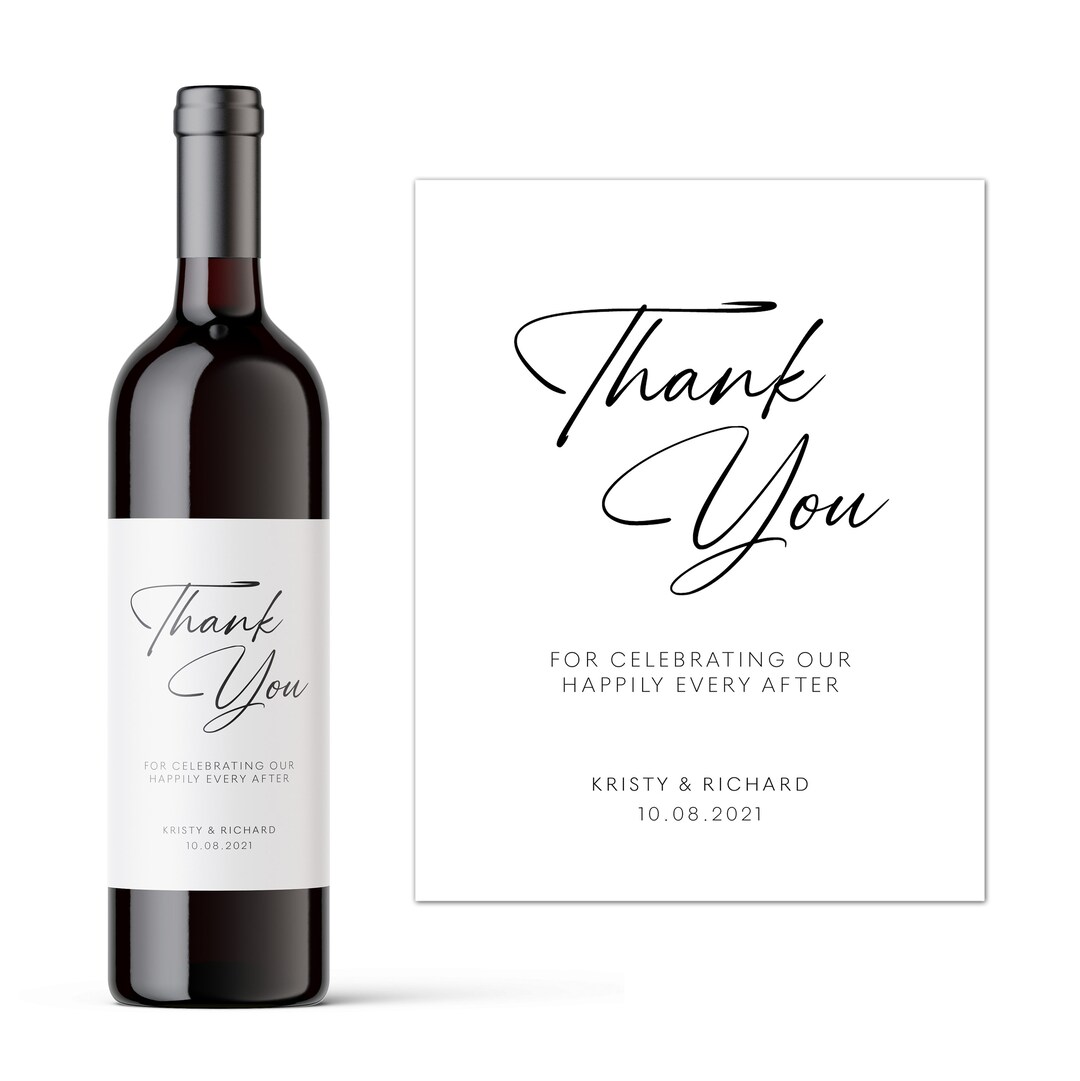 Thank You Wine Labels - Wedding Gifts- Bridal Shower Wine Labels ...