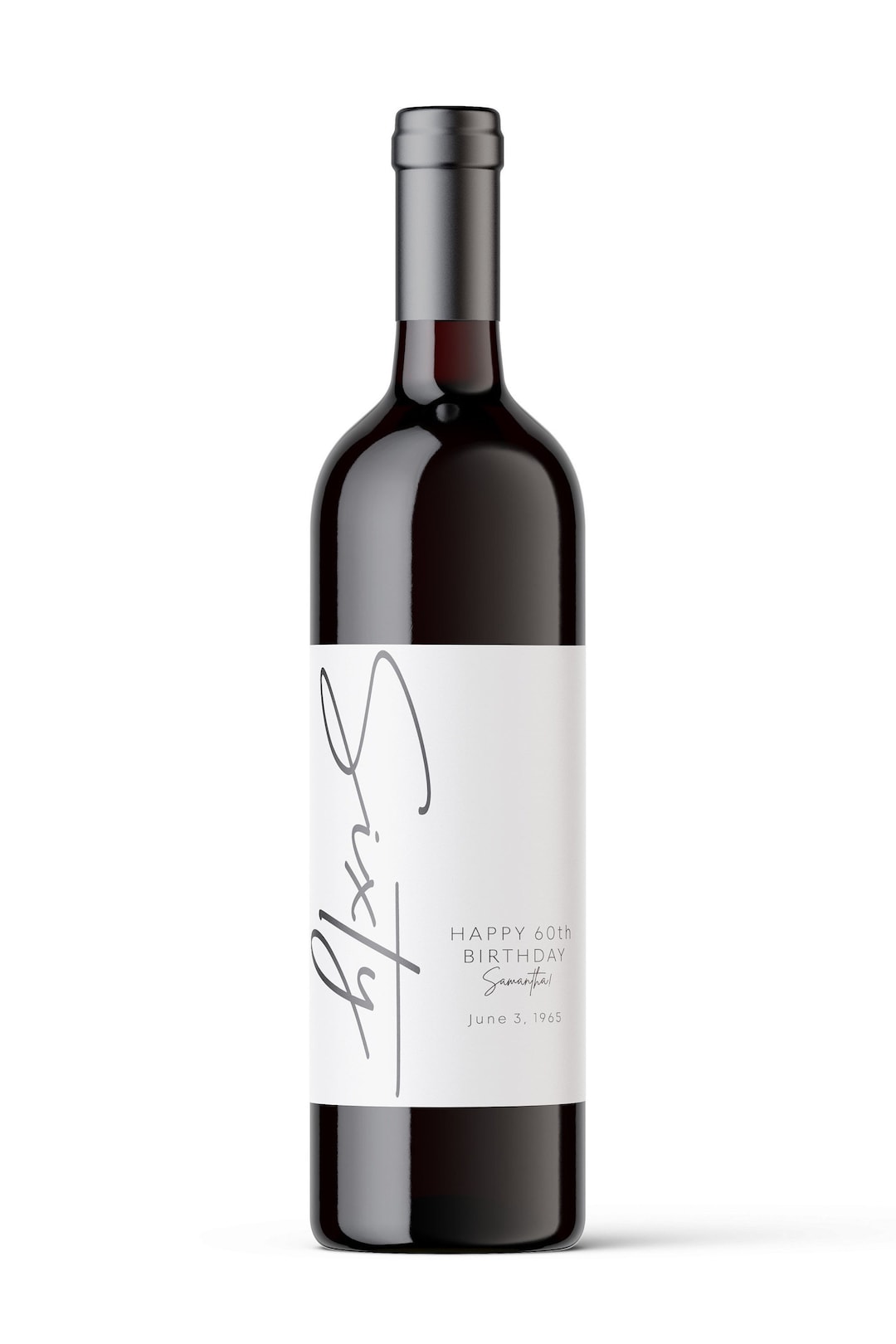 60th Birthday Gift Wine Label - Custom Wine Label Birthday Gift for ...