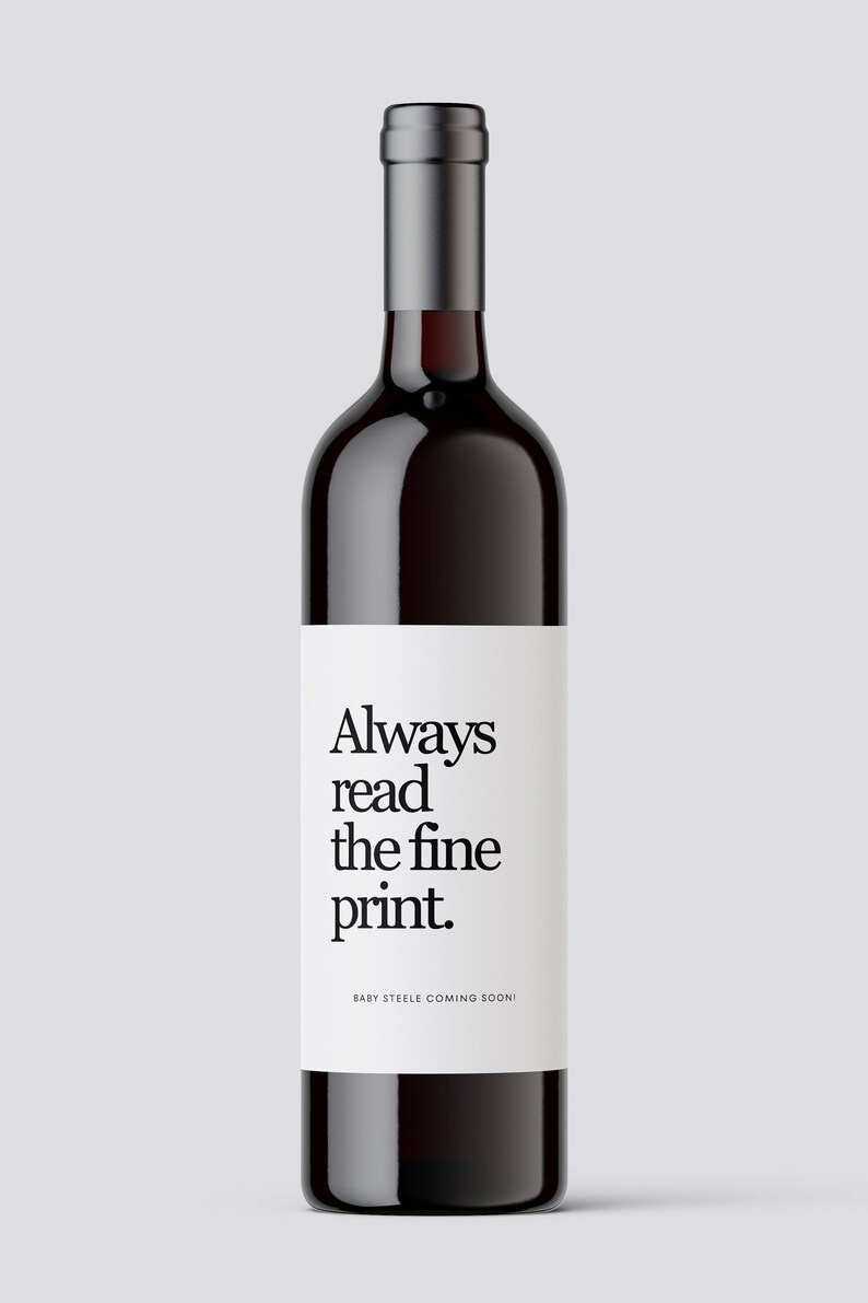 Always Read the Fine Print Pregnancy Announcement Wine - Etsy Canada