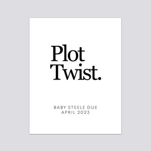 Plot Twist Pregnancy Announcement Wine Labels Personalized Baby Wine ...