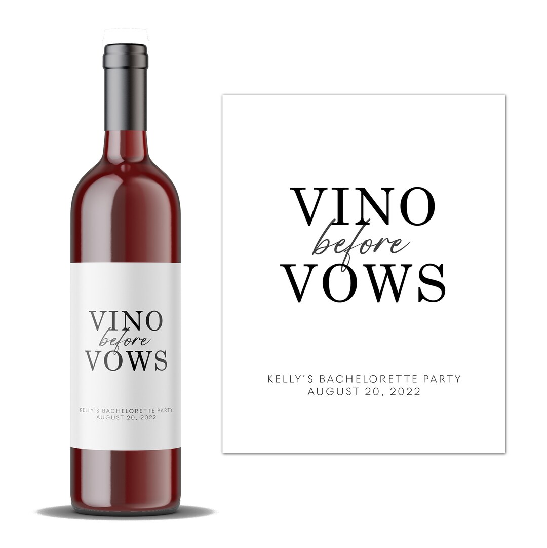 Bachelorette Wine Labels - Vino Before Vows - Bachelorette Favors ...
