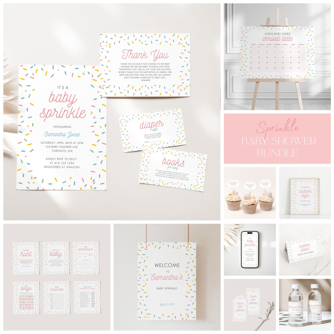 Baby Sprinkle Bundle Templates, Printable Sprinkle Baby Shower Invite ...