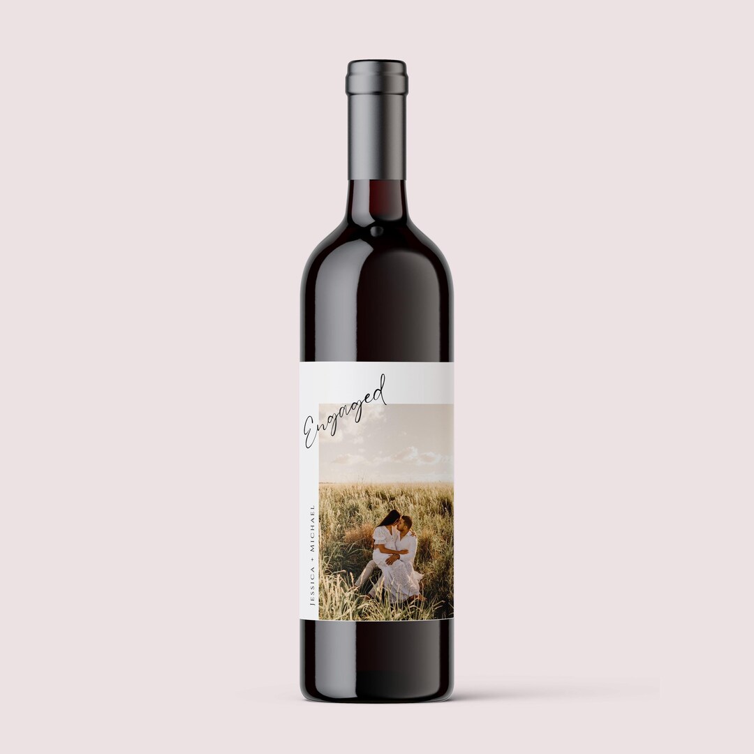 Custom Wine Label - Photo Wine Label - Engagement Wine Label - Wedding ...