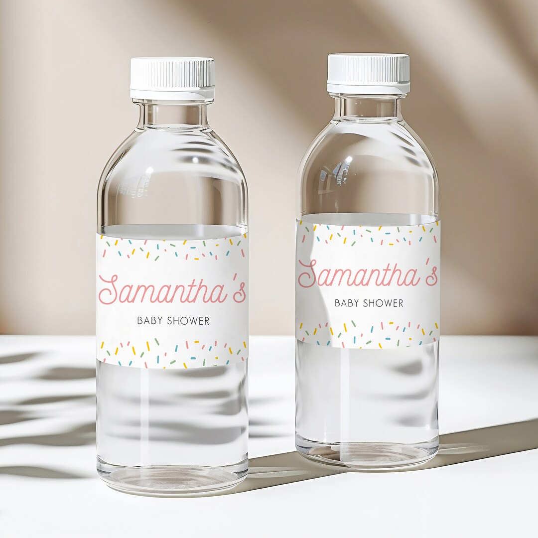 Baby Sprinkle Water Bottle Label, Custom Printable Baby Shower Decor ...