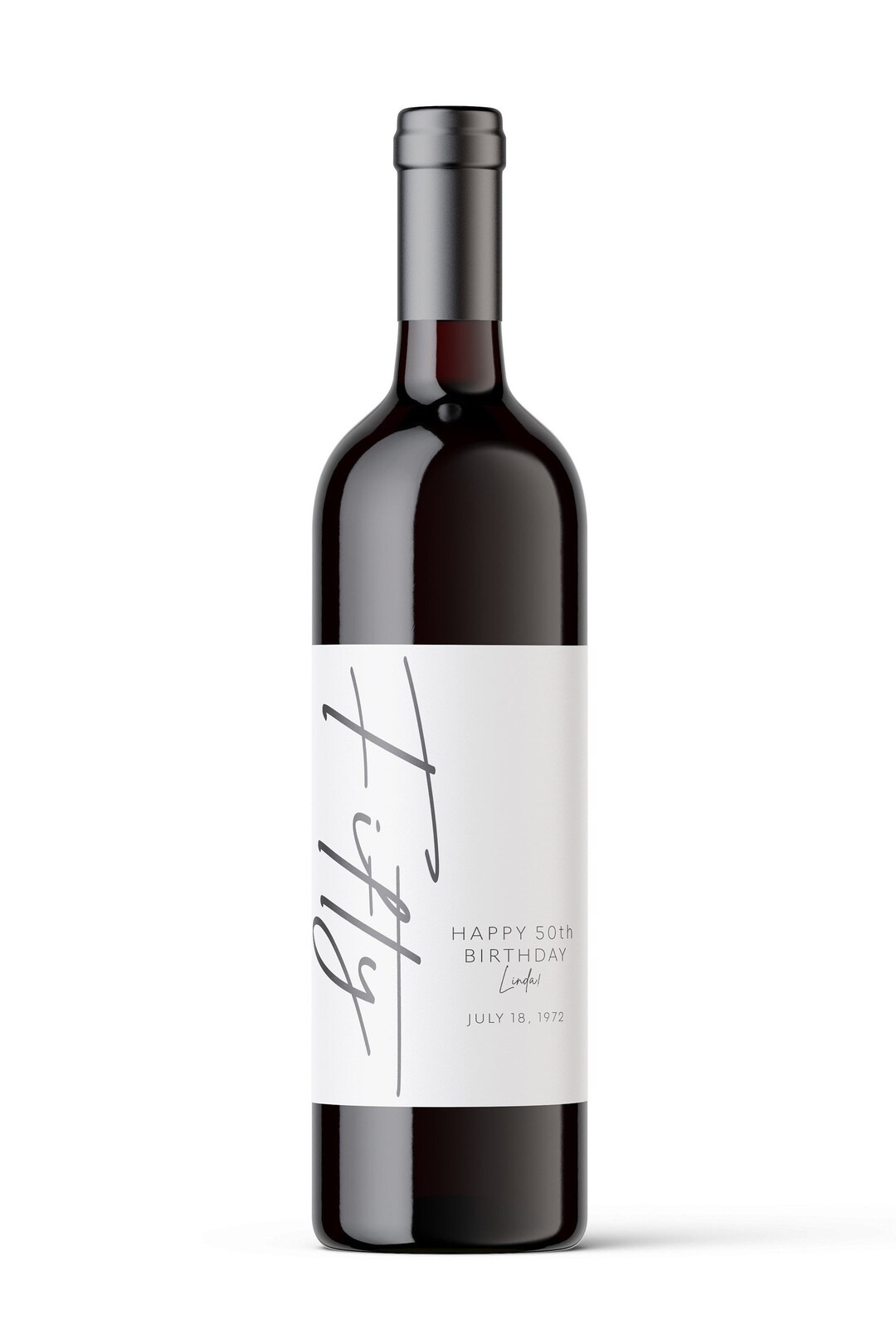 50th Birthday Gift Wine Label - Custom Wine Label Birthday Gift for ...