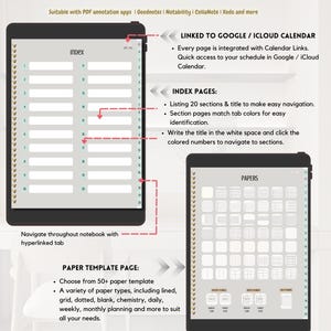DIGITAL NOTEBOOK 20 Sections | Goodnotes, Notability, Xodo Compatible ...