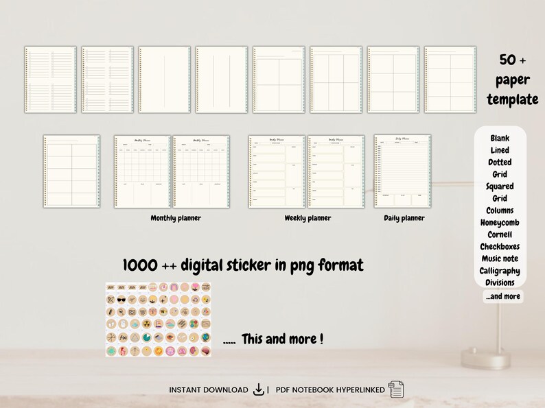 DIGITAL NOTEBOOK 20 Sections | Goodnotes, Notability, Xodo Compatible ...