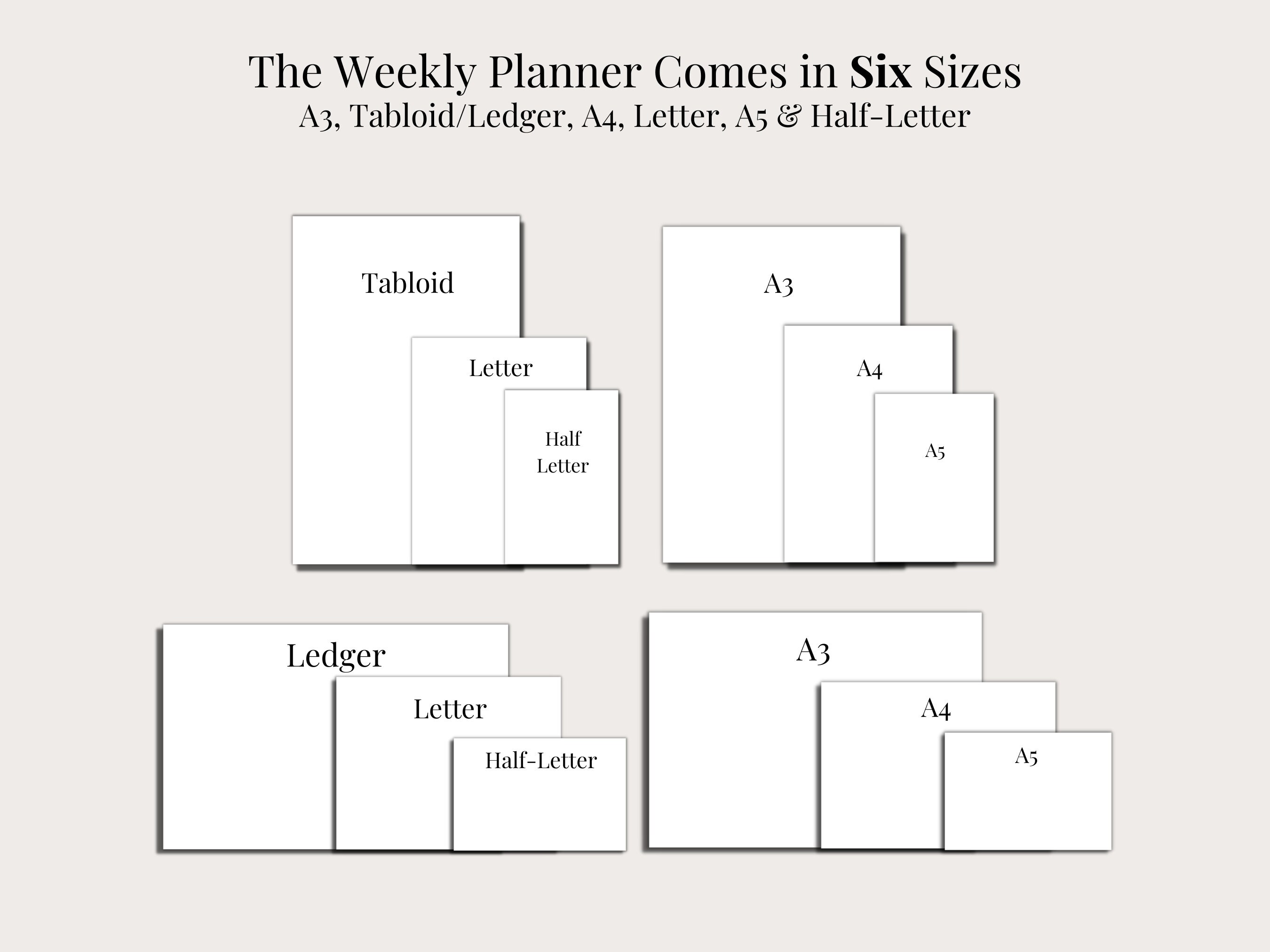 Weekly Planner, Portrait, Landscape, Printable, 2 Versions, Weekly ...