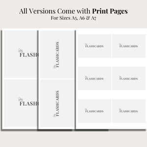 Study Flashcards, Landscape, Printable, 4 Versions, Study, School ...