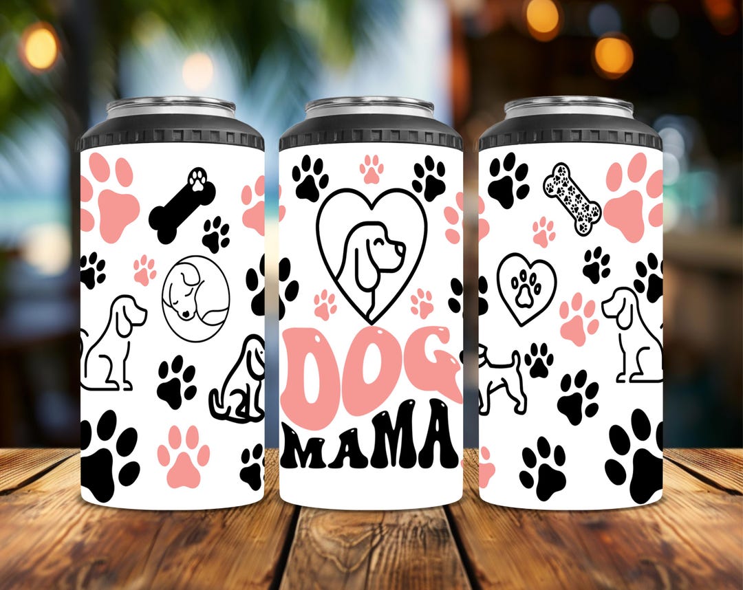 Dog Mama Multi-use 4-in-1 Can Cooler | Fits Slim Cans, Regular Cans ...