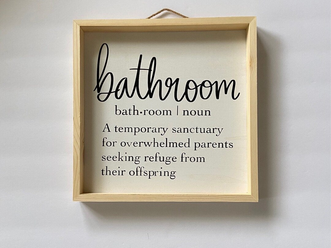 Funny Wooden Bathroom Definition Sign for Parents - Etsy
