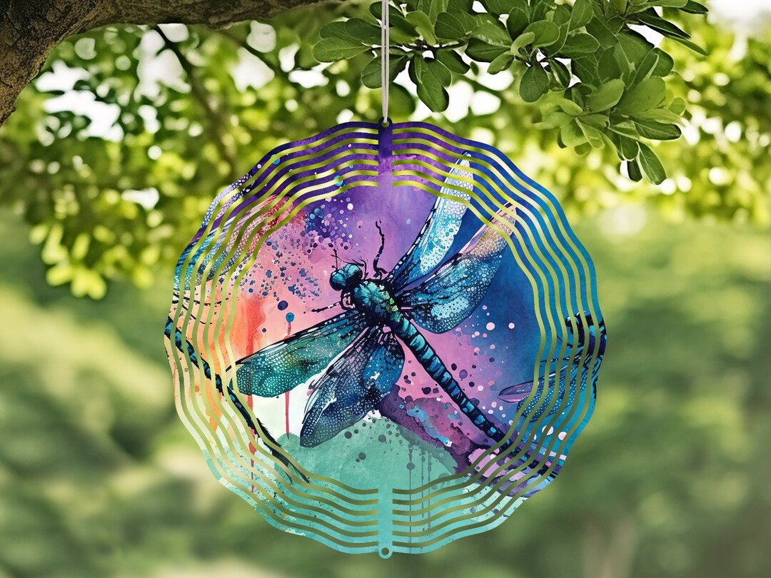 Dragonfly Handcrafted Wind Spinner With Crystal Pendant - Outdoor ...