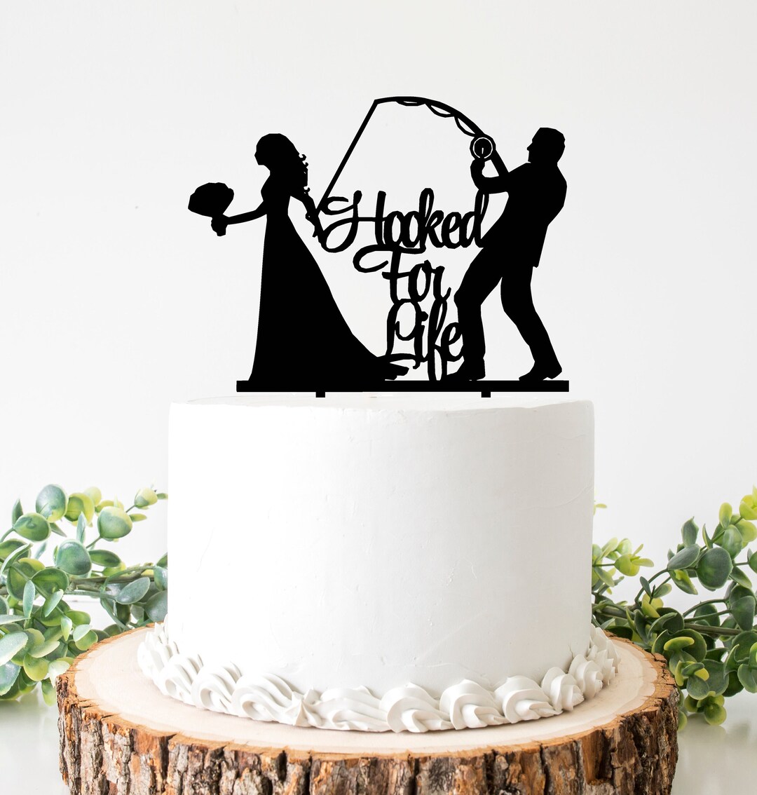 Hooked for Life Cake Topper2 PNG SVG DXF - Etsy