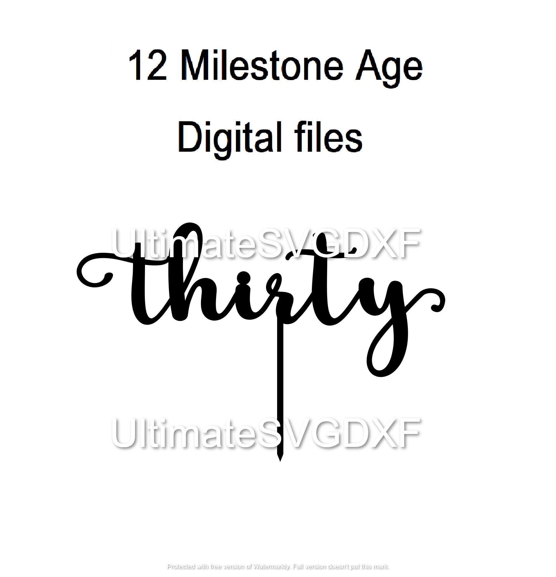 Milestone Birthdays Cake Toppers PNG SVG DXF - Etsy