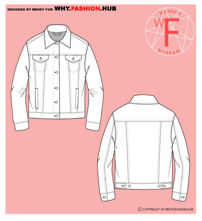 Womens Denim Basic 7 Styles Vector Flat Sketches - Etsy