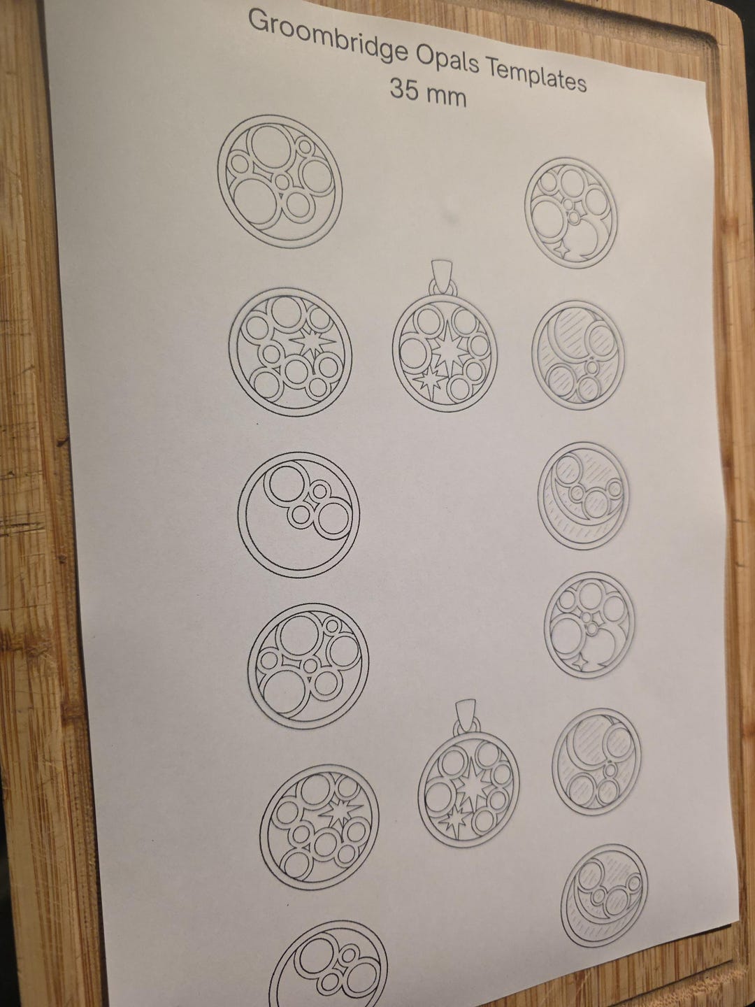Round Pendant Piercing Templates 20–35mm | 7 Unique Jewellery Cutting ...