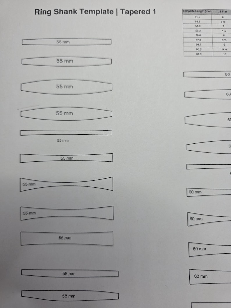 Printable Saddle Ring Band Template, Silversmith Guide (digital ...