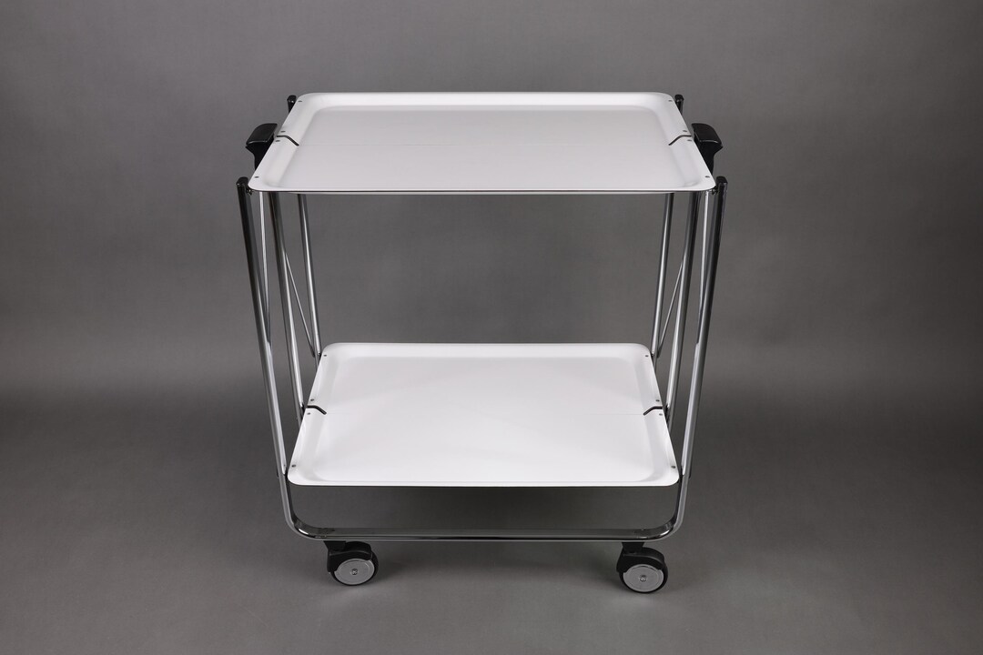 1990s Chrome Folding Bar Cart: Mid-century Modern Serving Trolley - Etsy