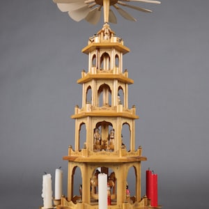 Vintage German Christmas Pyramid: Erzgebirge Wooden Candle Carousel - Etsy