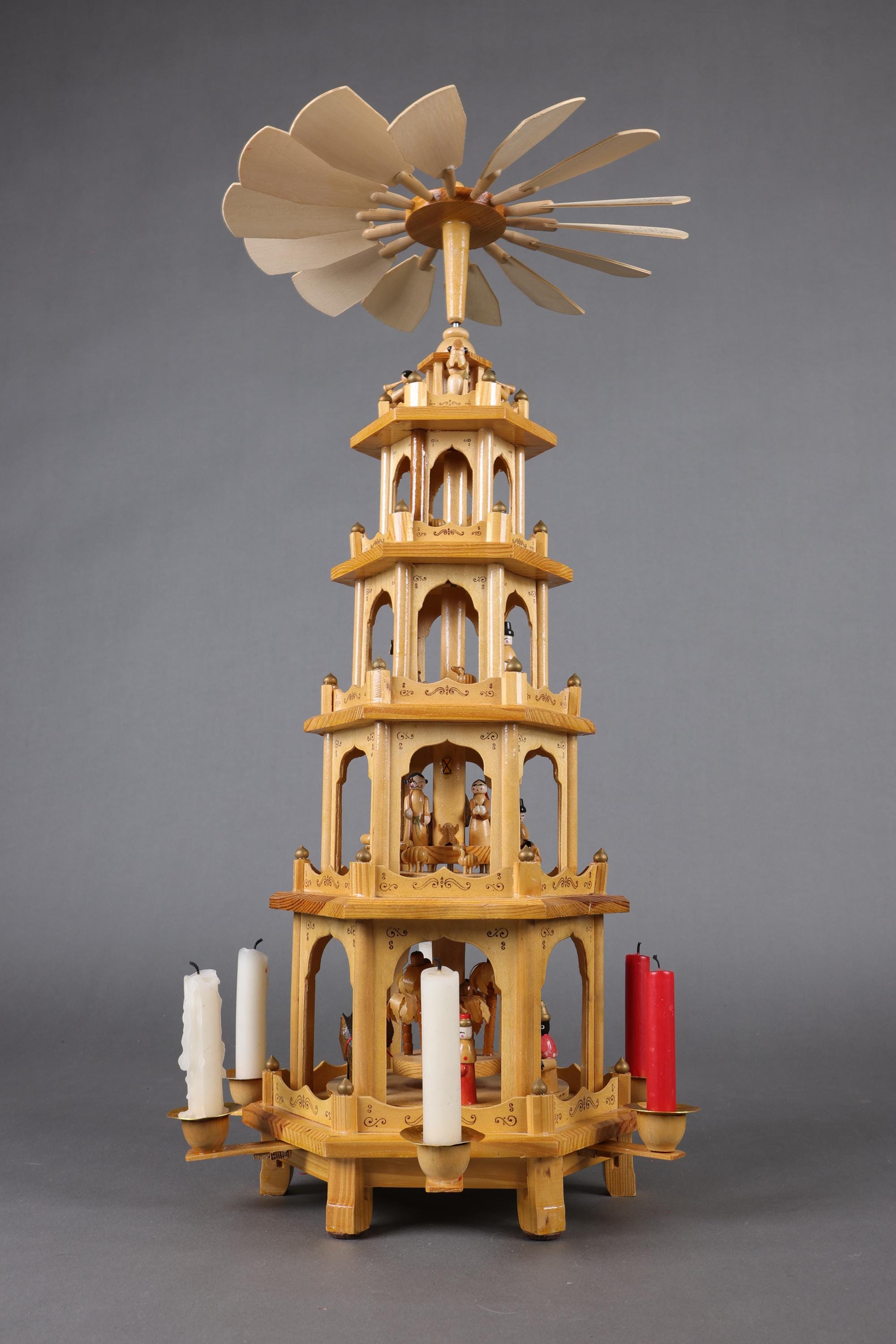 Vintage German Christmas Pyramid: Erzgebirge Wooden Candle Carousel - Etsy