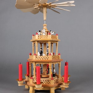 Vintage German Christmas Pyramid: Erzgebirge Wooden Candle Carousel - Etsy