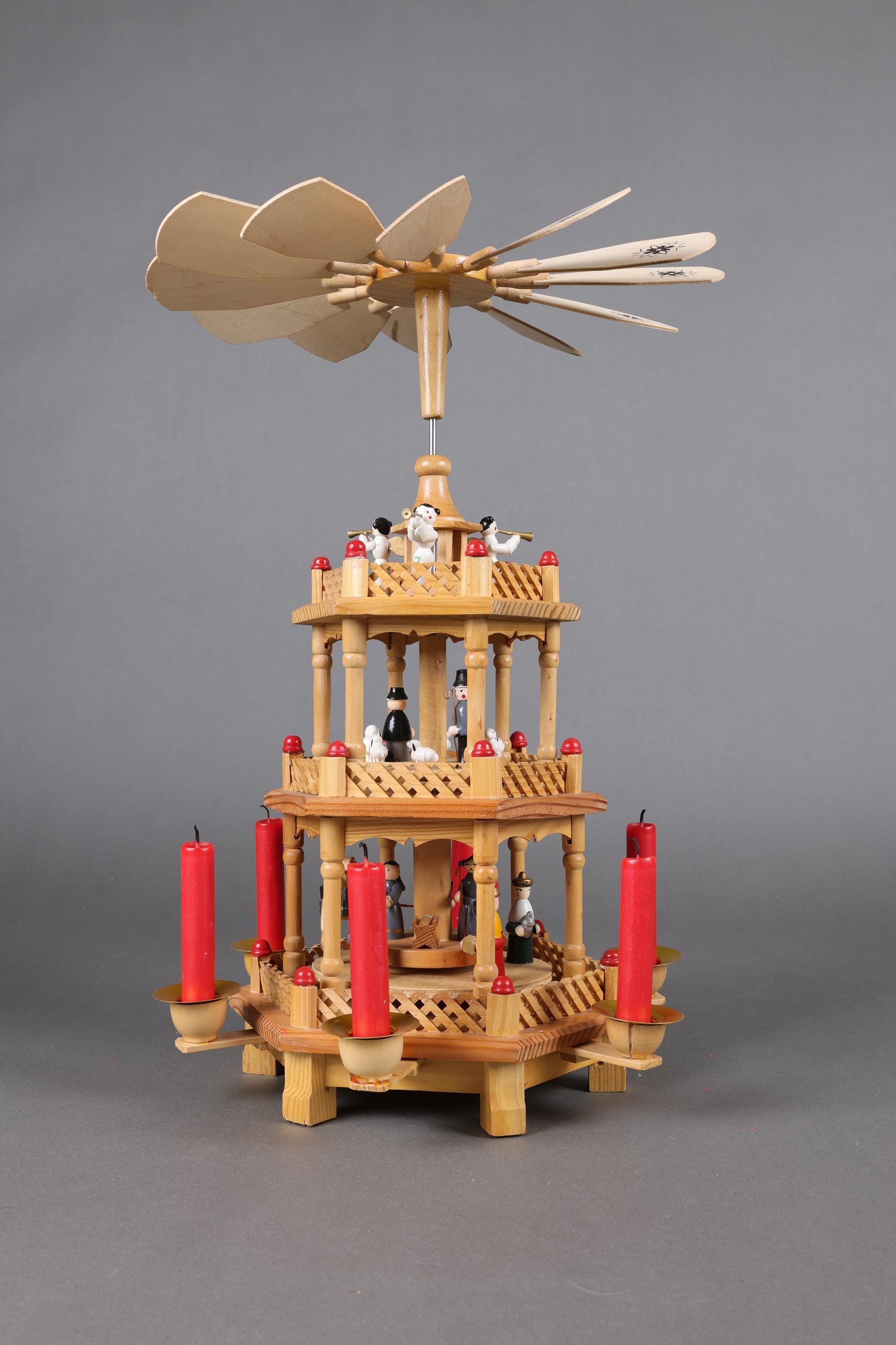 Vintage German Christmas Pyramid: Erzgebirge Wooden Candle Carousel - Etsy