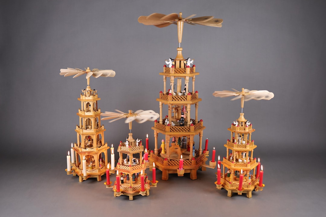 Vintage German Christmas Pyramid: Erzgebirge Wooden Candle Carousel - Etsy