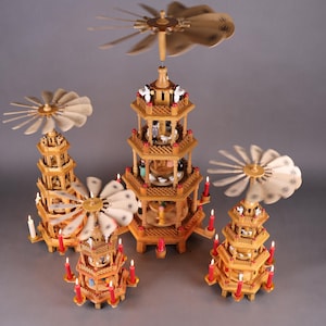 Vintage German Christmas Pyramid: Erzgebirge Wooden Candle Carousel - Etsy