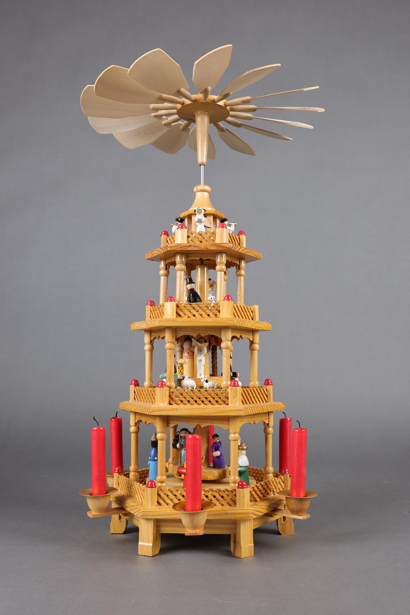 Vintage German Christmas Pyramid: Erzgebirge Wooden Candle Carousel - Etsy