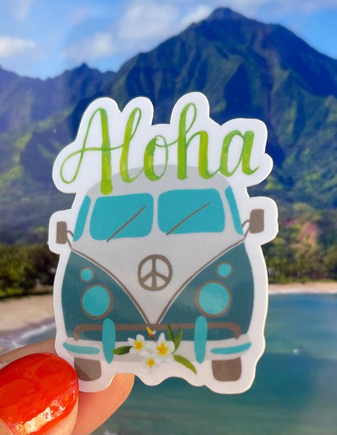 Aloha Vibes Vintage Van Vinyl Sticker Laptop Stickers Hawaii - Etsy
