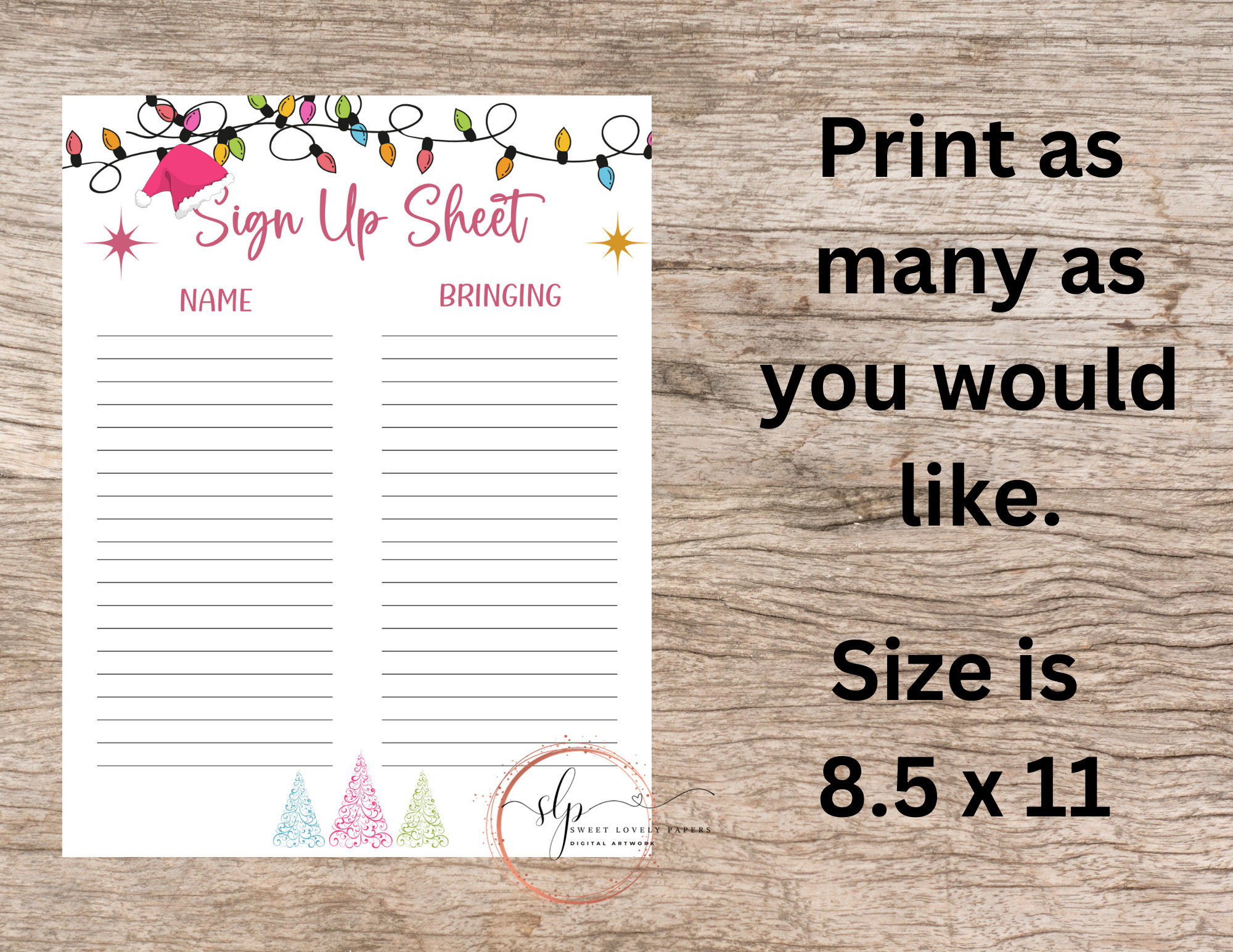 Editable Christmas Potluck Sign up Sheet, Work Potluck Sign up Sheet ...