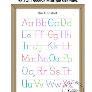 Rainbow Alphabet Poster, Educational Wall Art Printable, Handwriting ...
