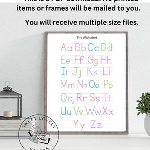 Rainbow Alphabet Poster, Educational Wall Art Printable, Handwriting ...