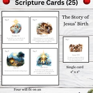 Birth of Jesus Scripture Cards for Kids, Christmas Scripture Cards ...