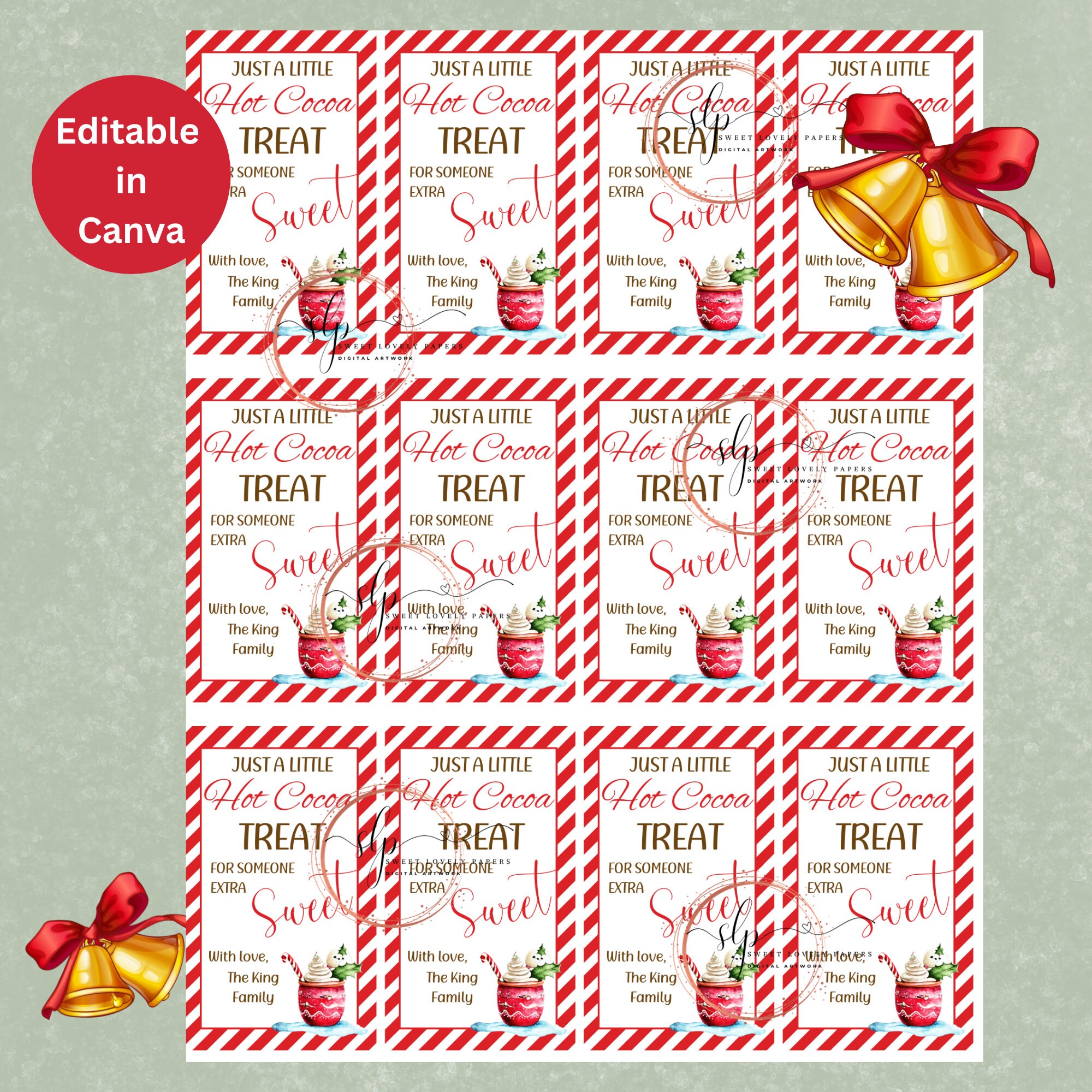 Printable Hot Cocoa Christmas Gift Tag Edit With Canva Hot - Etsy