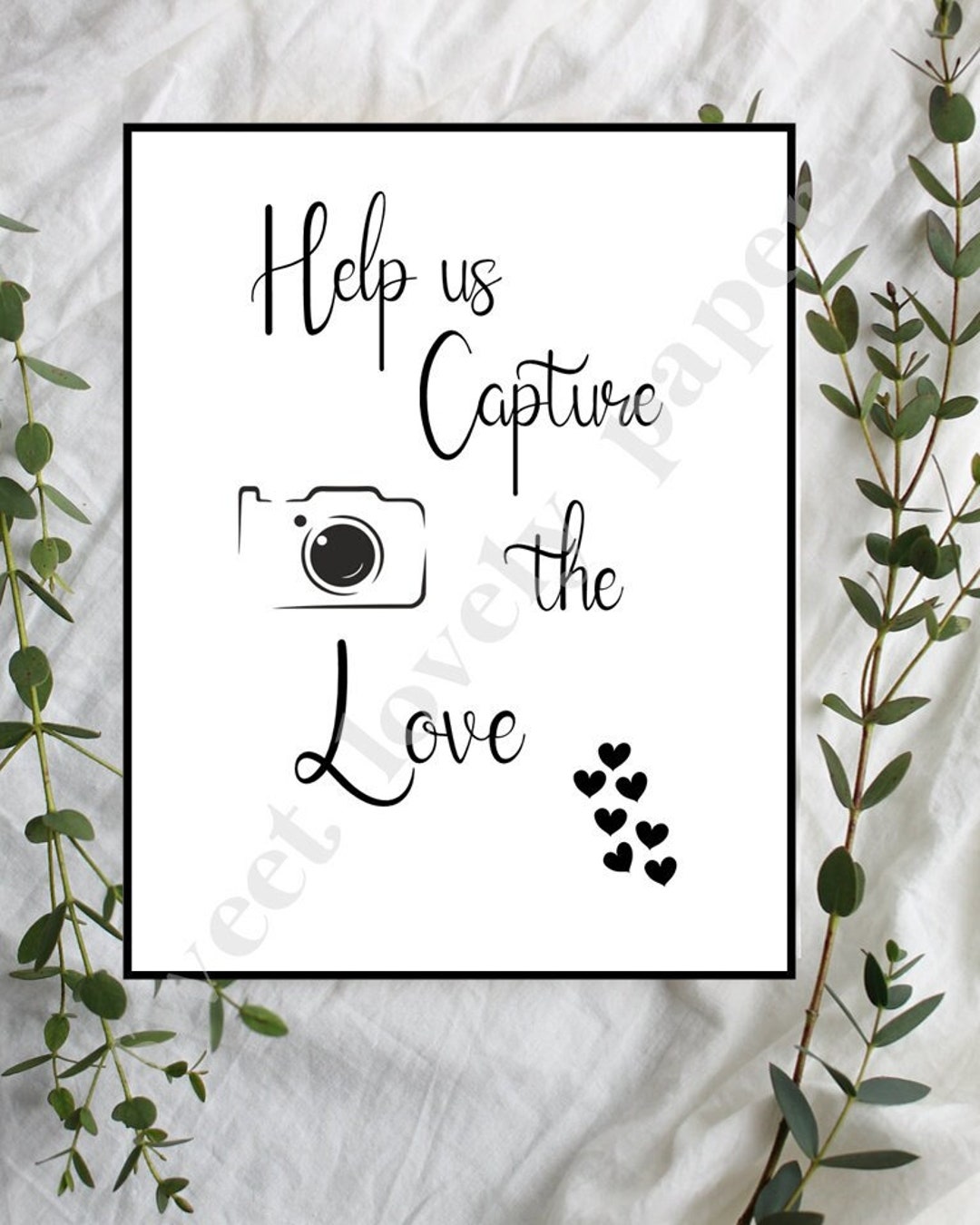 Help Us Capture the Love Digital Art | Printout for Wedding | Modern ...