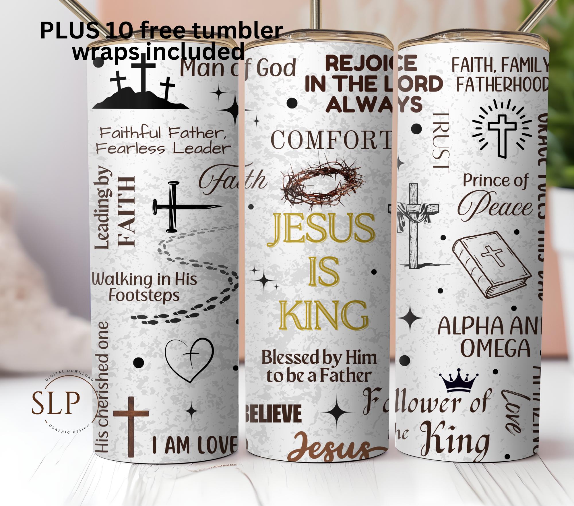 Christian Dad Man of God 20 Oz Skinny Tumbler Sublimation Png, Father's ...