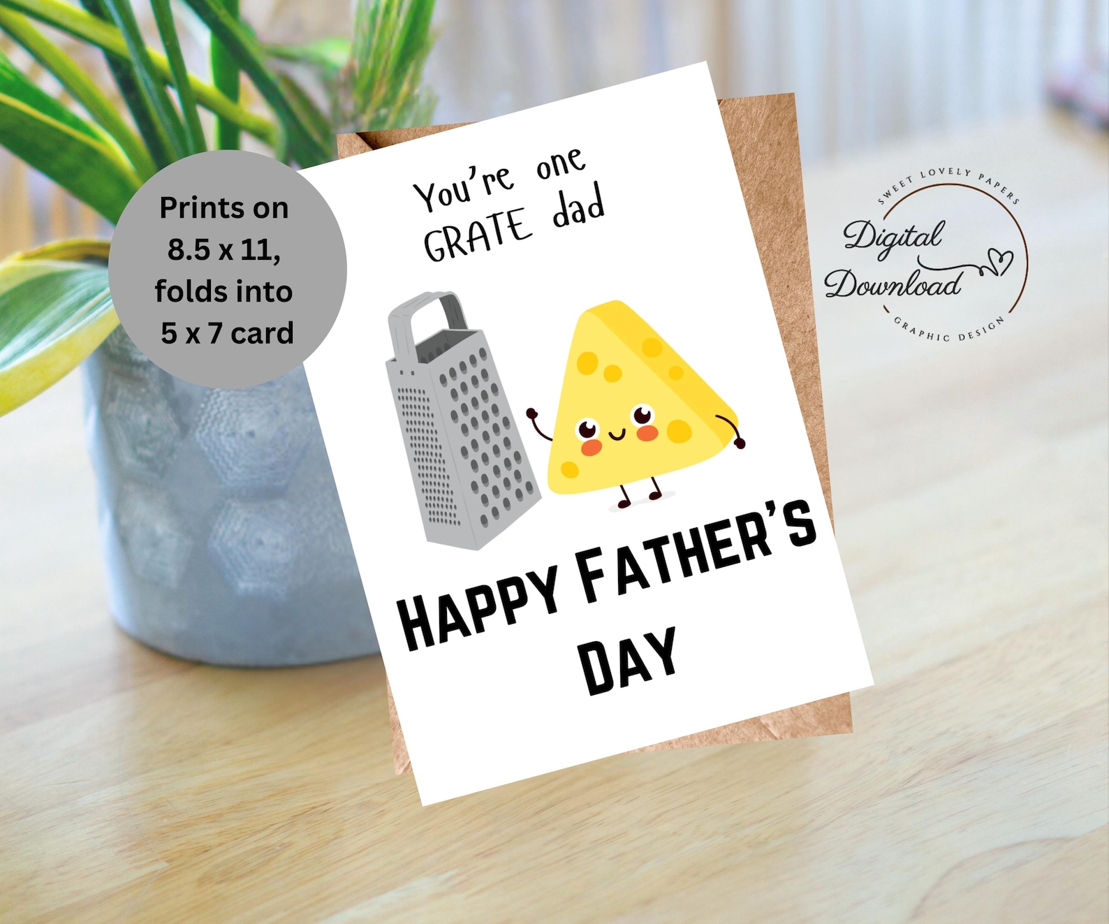 Printable Father's Day Cheesy Dad Card, Funny Fathers Day Card, Dad ...