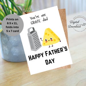Printable Father's Day Cheesy Dad Card, Funny Fathers Day Card, Dad ...