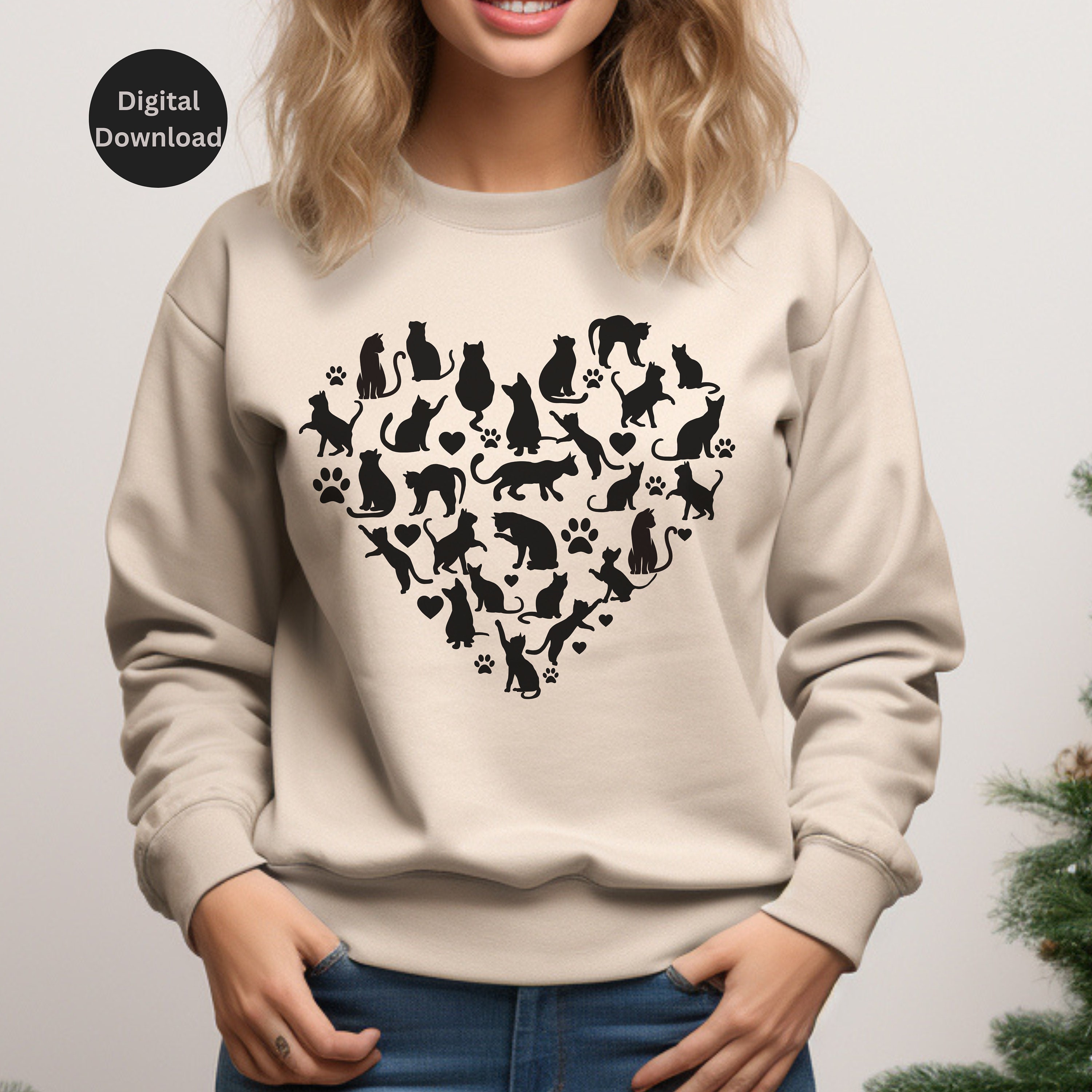 Cat Heart PNG, Cat Heart SVG, Valentine's Day Png, Cat Lover Png, Cat ...