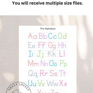 Rainbow Alphabet Poster, Educational Wall Art Printable, Handwriting ...