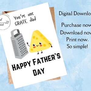 Printable Father's Day Cheesy Dad Card, Funny Fathers Day Card, Dad ...