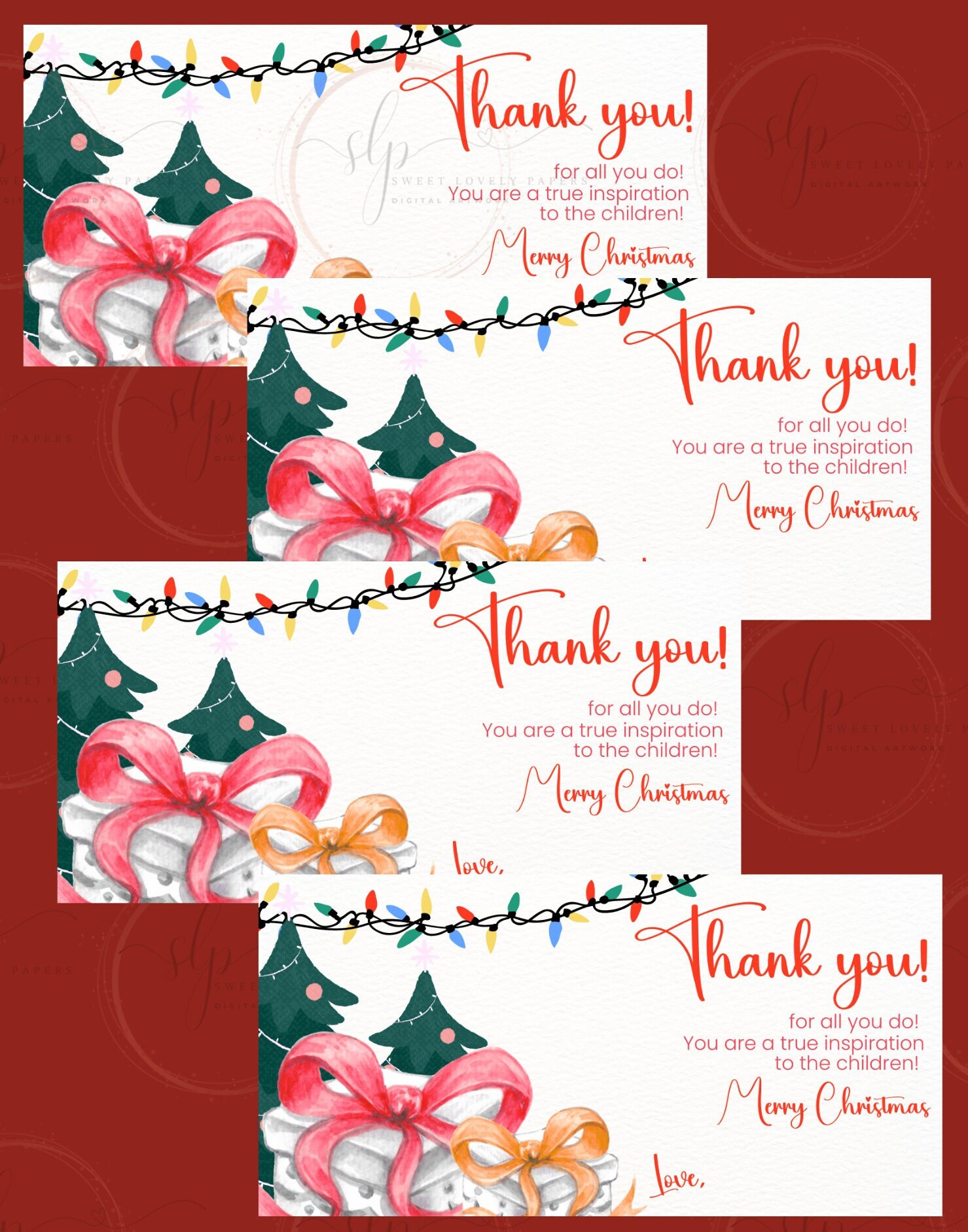 Printable Christmas Teacher Thank You, Thank You Teacher Gift Tags ...
