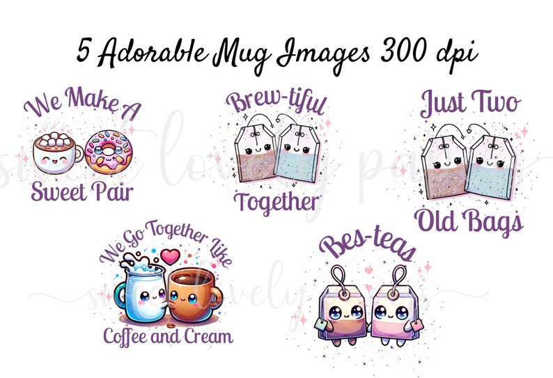 Bes-teas Mug Wrap Bundle, Kawaii Bes Tea Best Friend Mug Image, Best ...