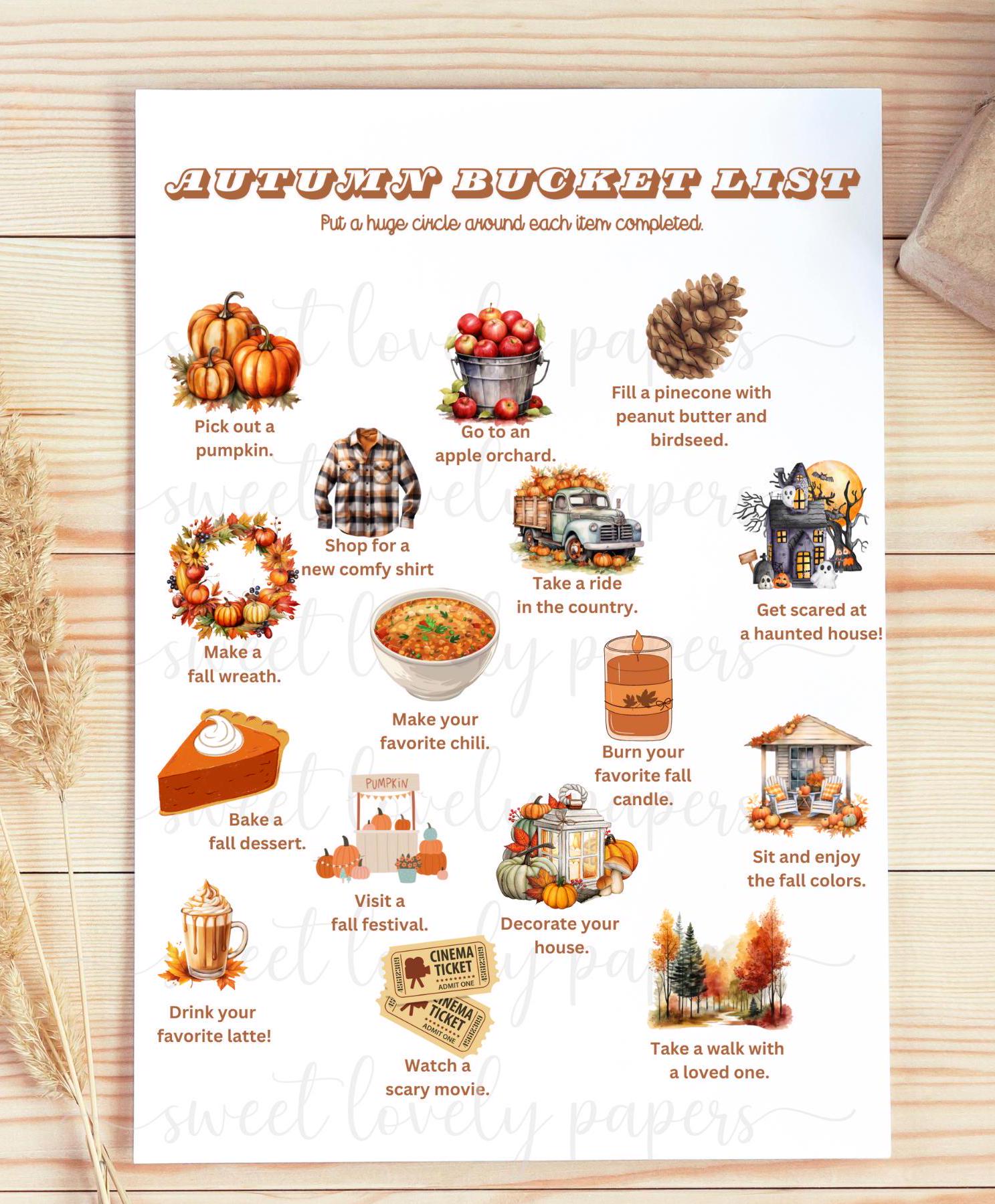 Autumn Bucket List Printable Fall Activities Autumn Activities Fall ...
