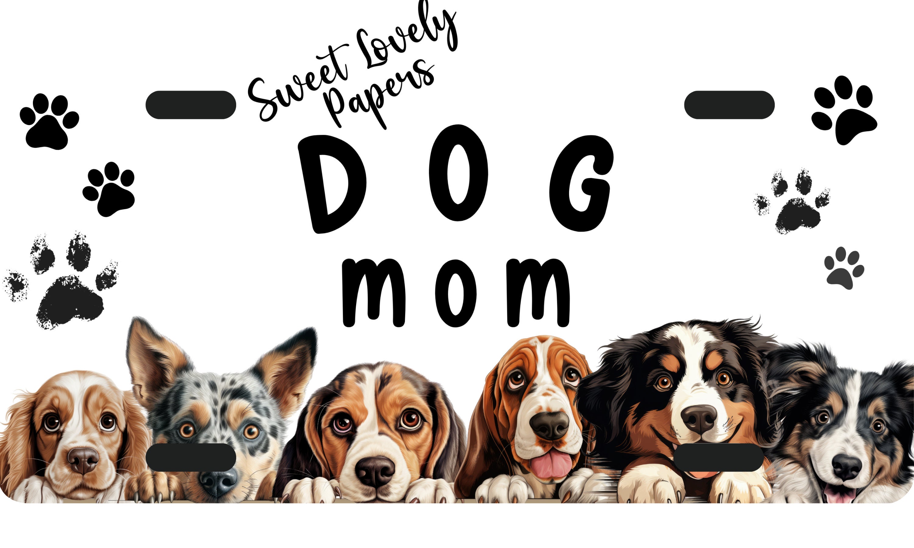 Dog Mom License Plate Png, 12 by 6 License Plate, Dog Mom Sublimation ...