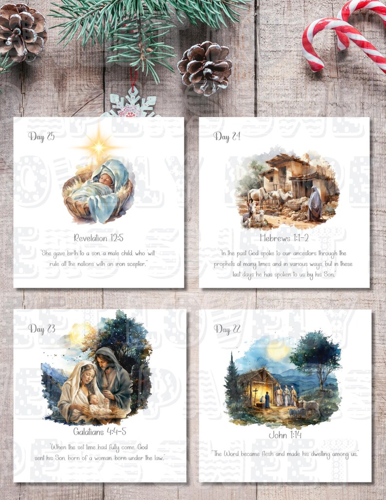 Birth of Jesus Scripture Cards for Kids, Christmas Scripture Cards ...