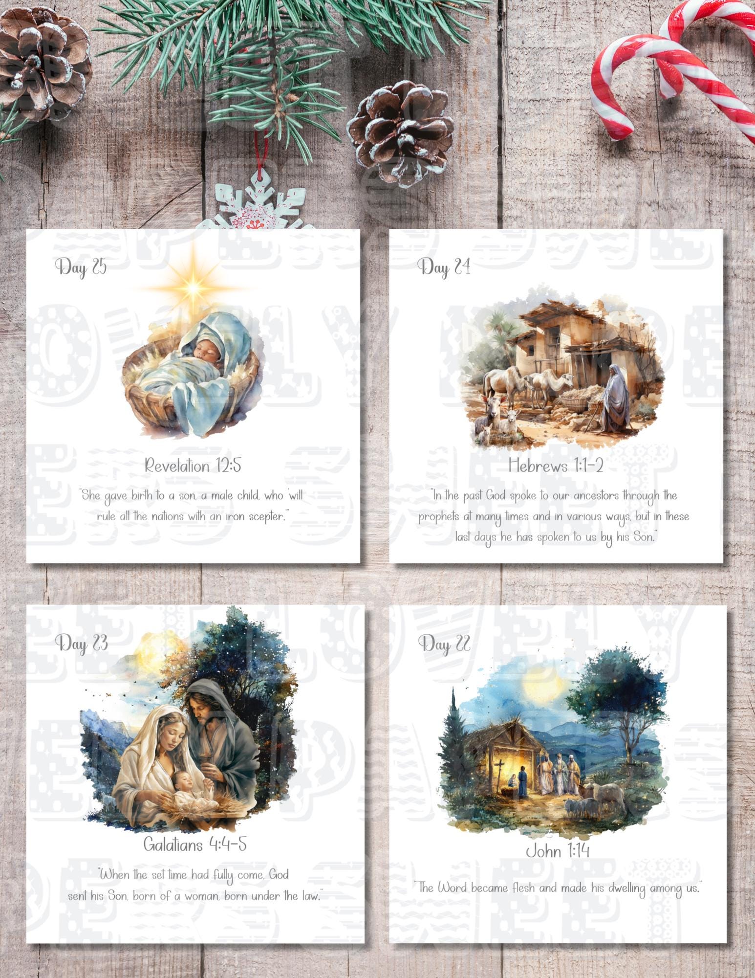 Birth of Jesus Scripture Cards for Kids, Christmas Scripture Cards ...