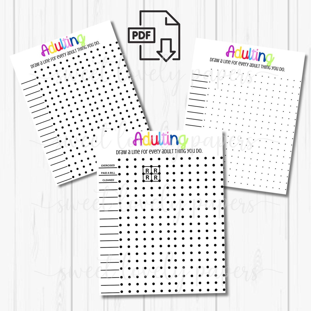 Adulting Tracker Dot PRINTABLE Journal Page, Fun Adult Tracker, Habit ...