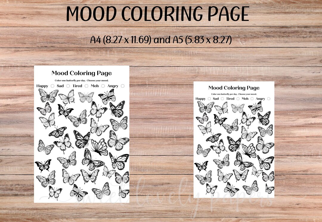 Mood Tracker Coloring Page PRINTABLE Monthly Mood Tracker Journal Page ...